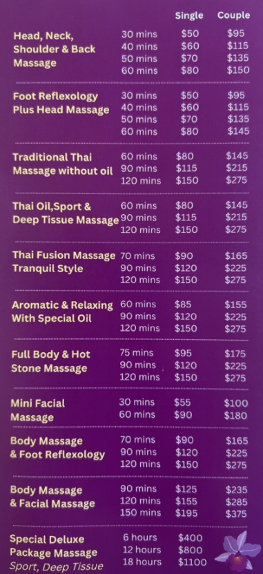 Promotions | Tranquil Thai Massage